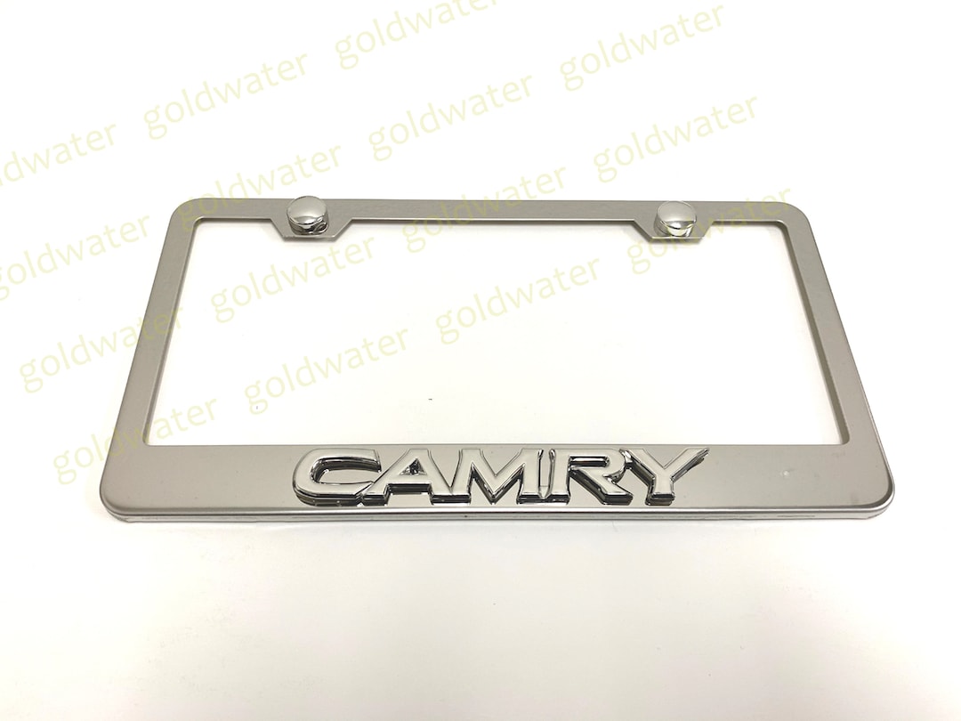 3D CAMRY Badge Emblem Stainless Steel Chrome Metal License Plate Frame ...