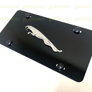 3D Jaguar Leaper Logo Emblem Badge Black Aluminum Metal Vanity Front ...