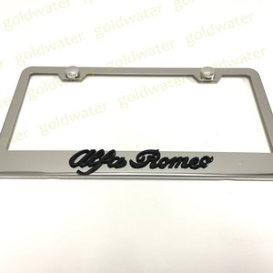 3D (black) Alfa Romeo Emblem Stainless Steel Chrome Metal License Plate ...
