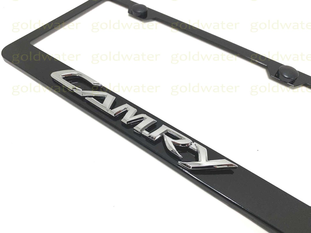 3D CAMRY Emblem Black Powder Coated Metal Steel License Plate Frame ...