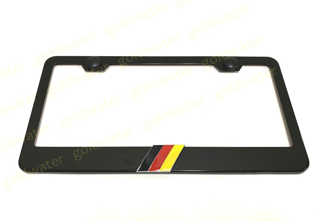3D German Flag Badge Emblem Black Powder Coated Metal Steel License ...