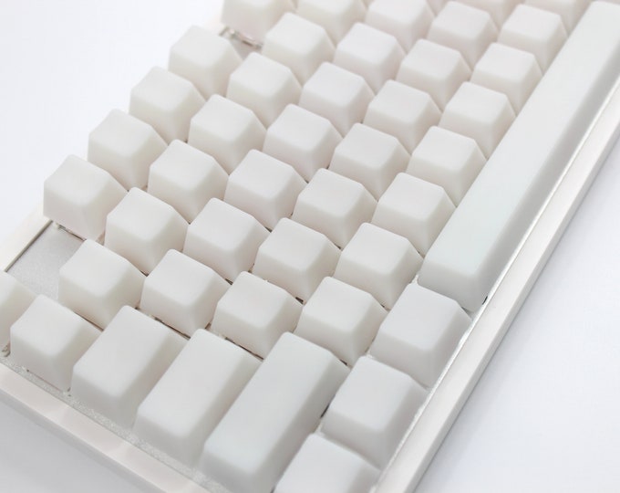 White Shine Through and Transparent Heart PBT Keycap Set, Cute Keycaps ...