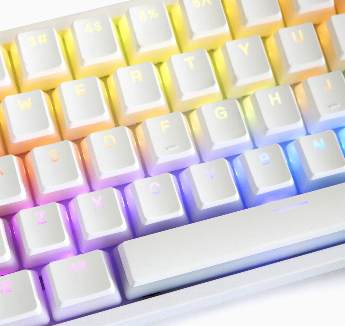 White Backlit Keycaps Two-color Translucent Keycaps PBT | Etsy