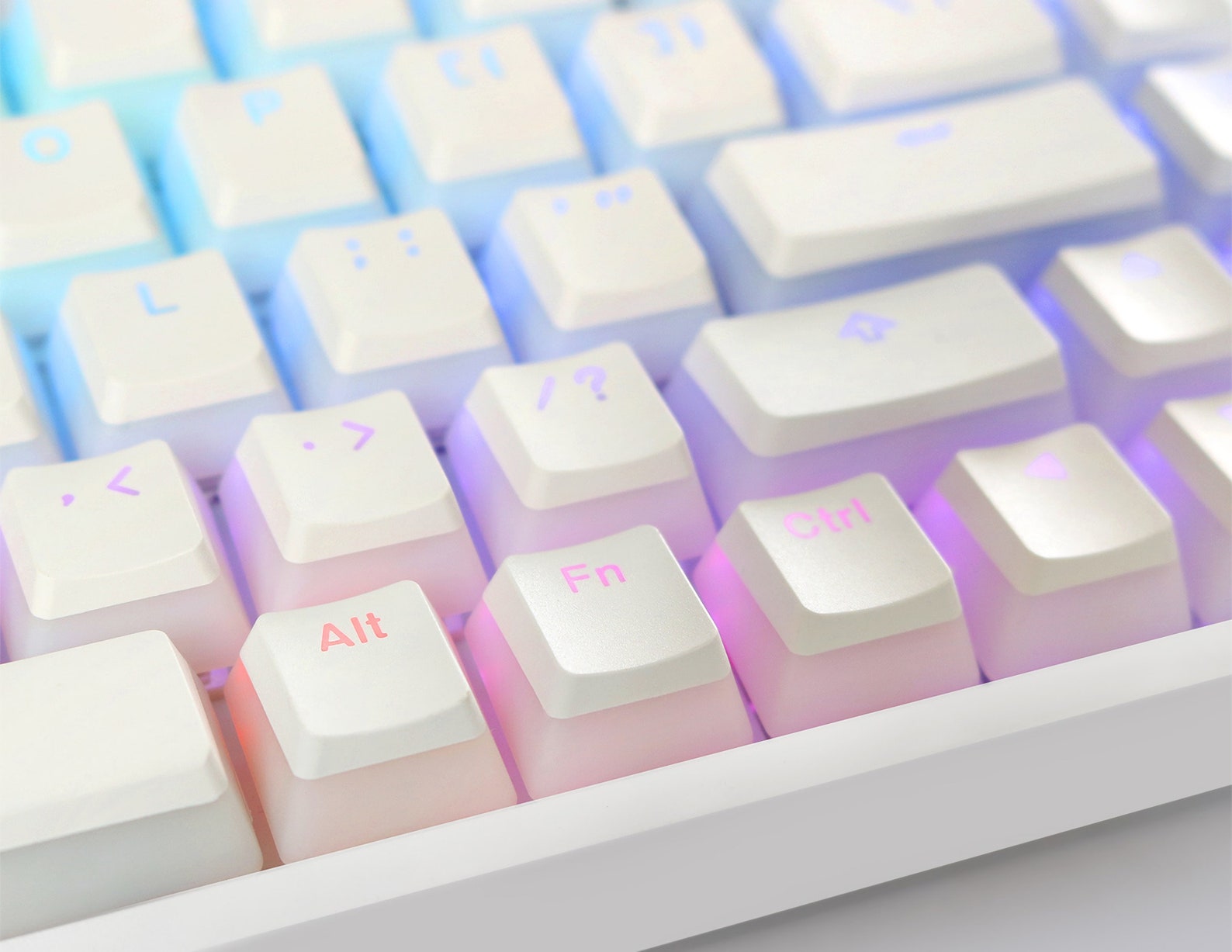 White backlit keycaps Two-color translucent keycaps PBT | Etsy