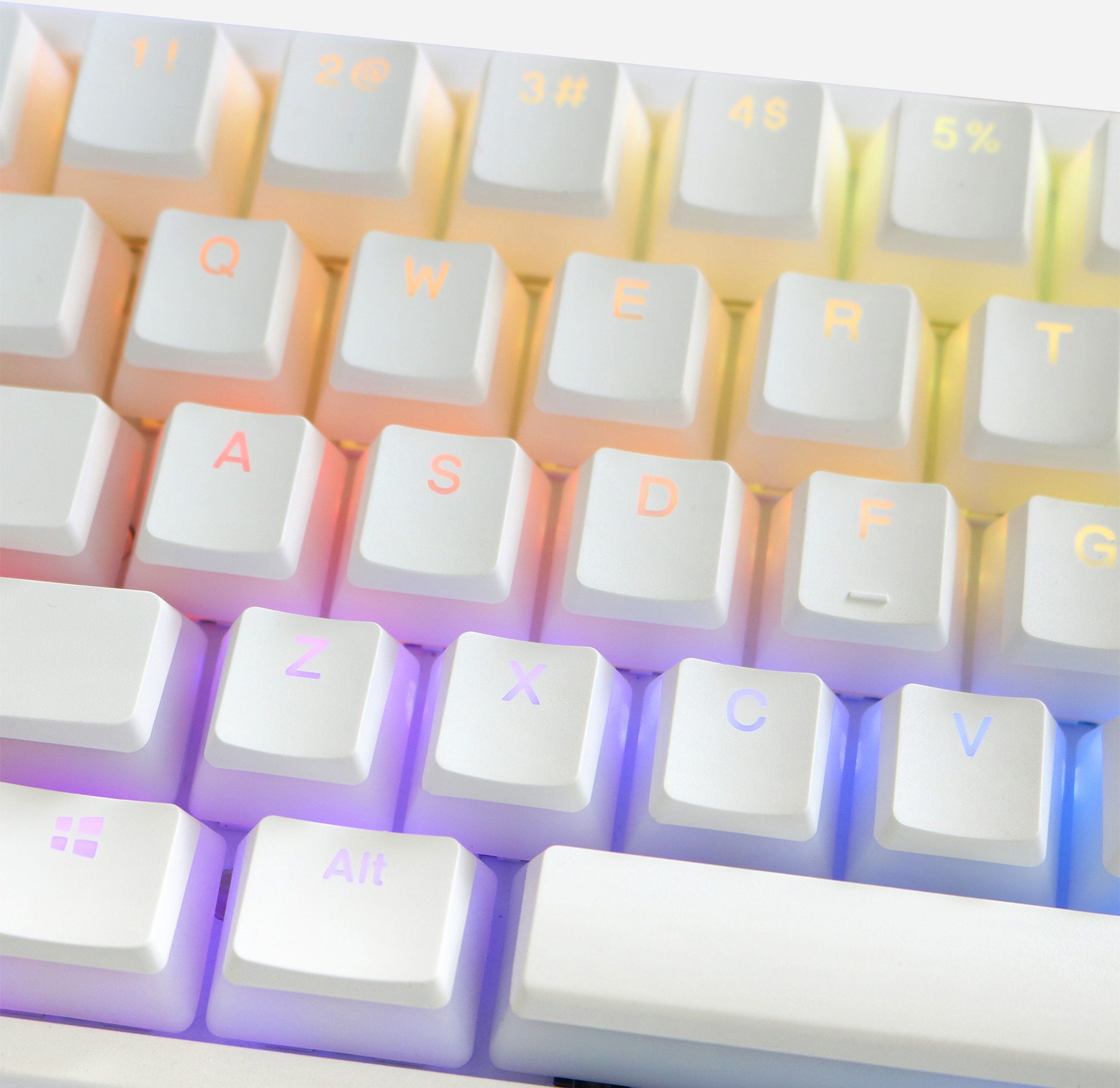 White backlit keycaps Two-color translucent keycaps PBT | Etsy