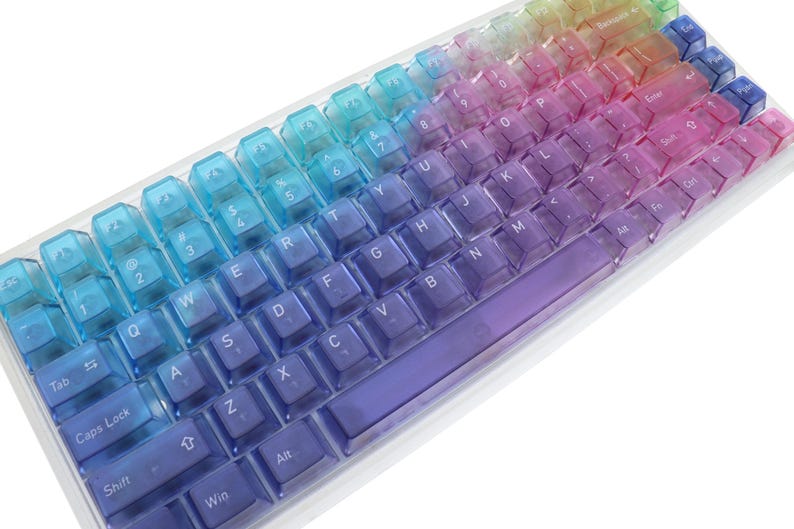 Rainbow Clear Keycaps 115 Key PC Keycaps Cherry Profile - Etsy