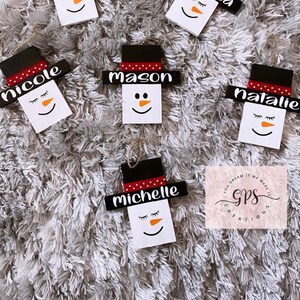 Personalized Wooden Jenga Snowman Ornaments, Snowman Ornament, Secret ...