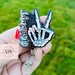 Radiology Skeleton Peace Sign Hand Badge Reel, ID Holder, X-ray Badge ...