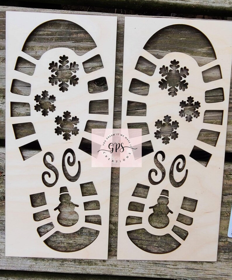 Santa's Boot Print Reusable Stencil Christmas Traditions - Etsy