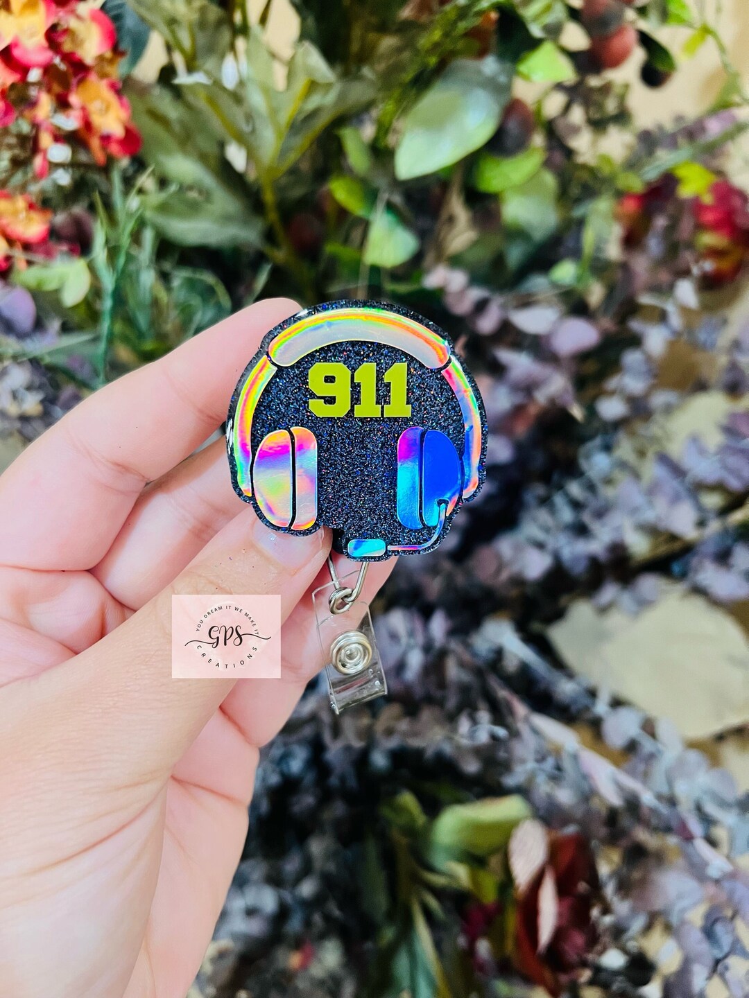 911 Dispatcher Headset Badge Reel, First Responder Badge Reel, ID ...
