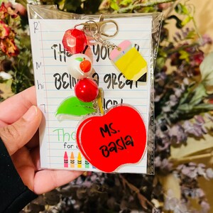 Teacher Beaded Keychain, Teacher Appreciation Gift, Personalized ...