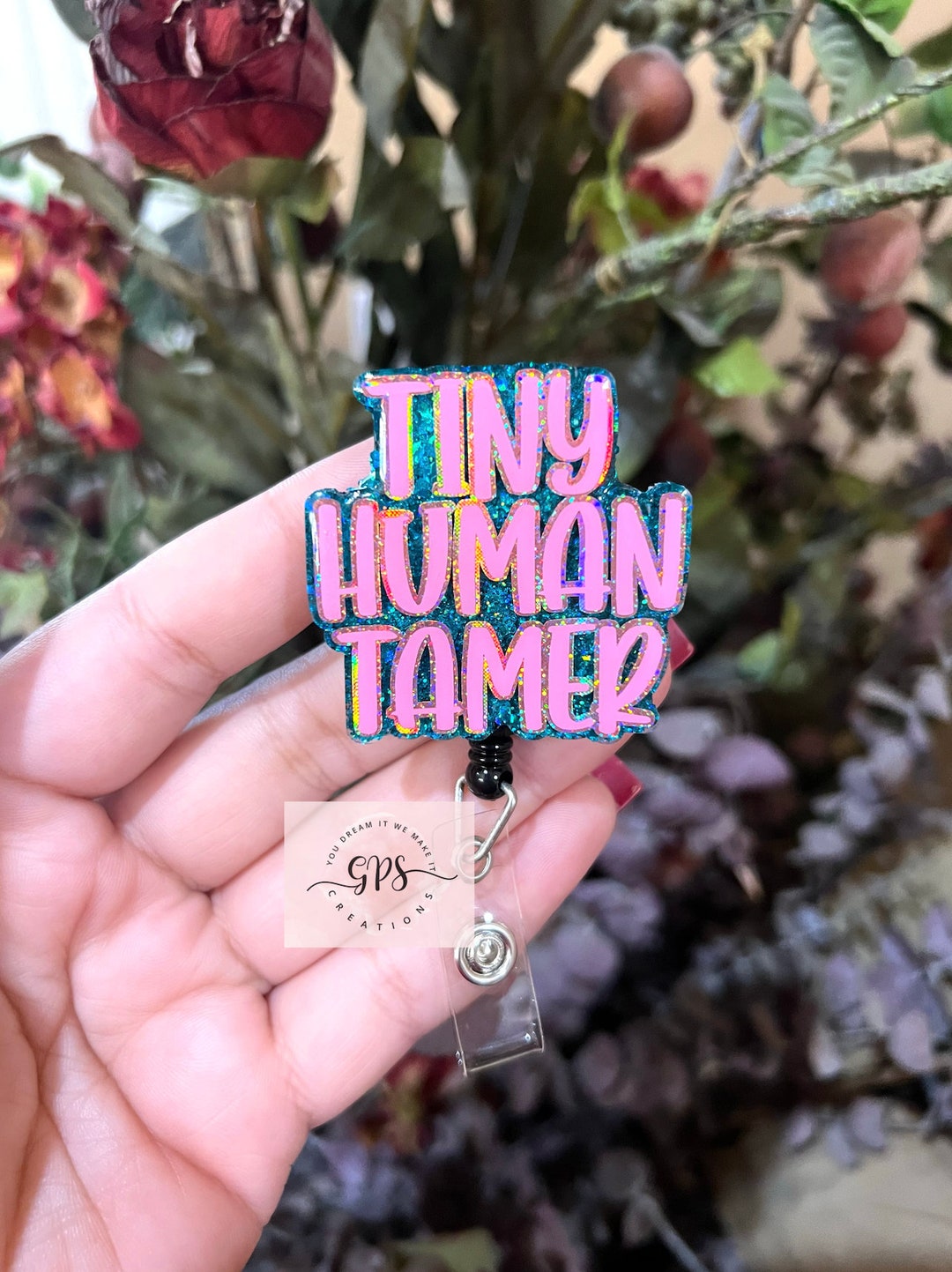 Tiny Human Badge Reel, Daycare, ID Holder, Neonatal Badge Reel, OBGYN ...