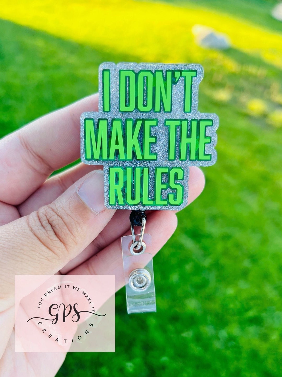 I Don't Make the Rules Badge Reel, Funny Badge Reel, ID Holder, Medical ...