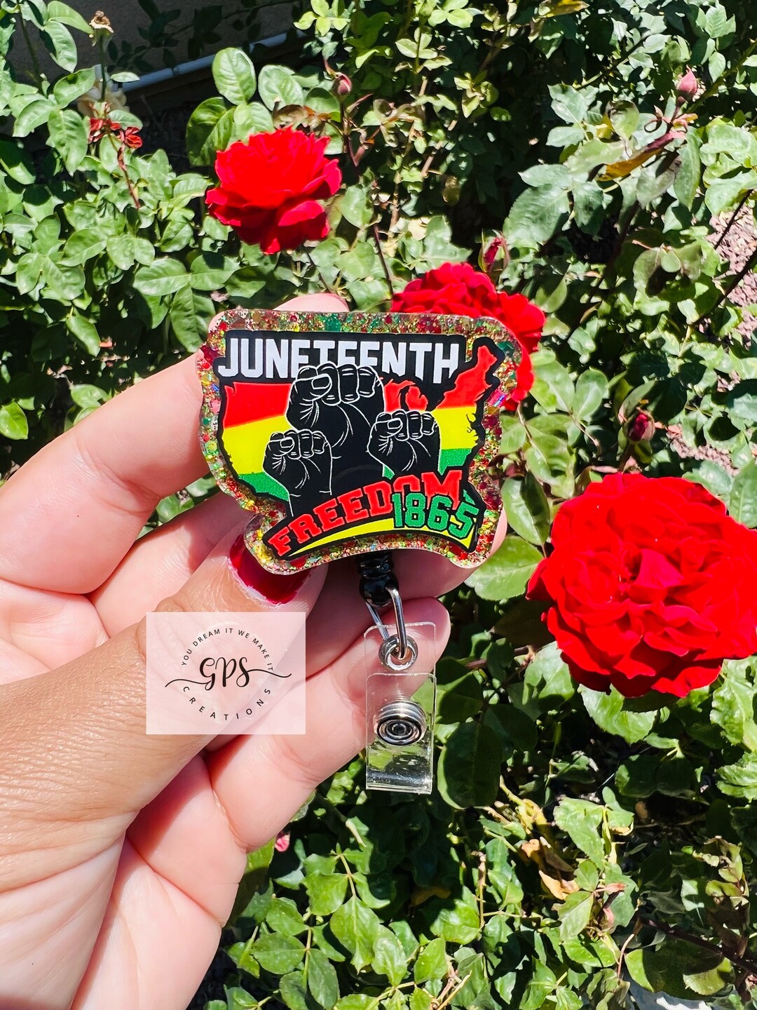 Juneteenth Black History Badge Reel, ID Holder, Black History Gift ...