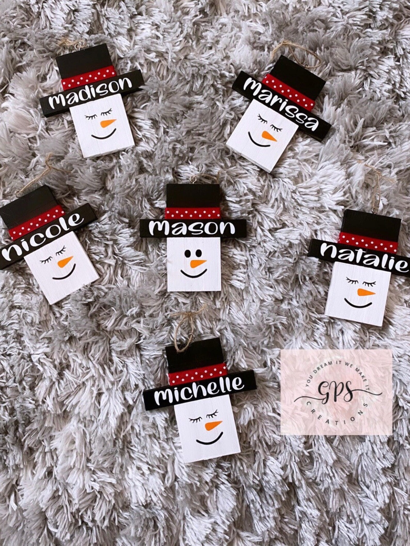 Personalized Wooden Jenga Snowman Ornaments, Snowman Ornament, Secret ...