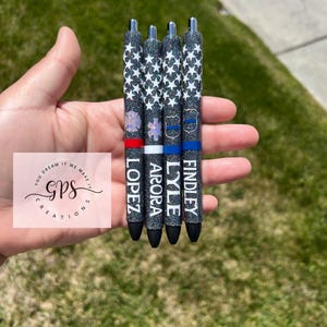 First Responder Glitter Pens, Police, Firefighter, EMS, Paramedic, 911 ...