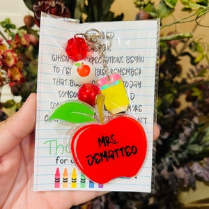 Teacher Beaded Keychain, Teacher Appreciation Gift, Personalized ...