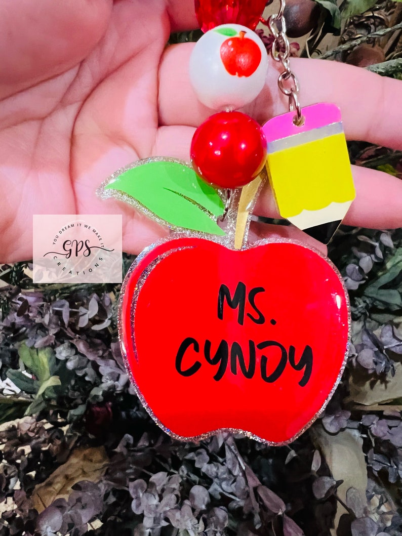 Teacher Beaded Keychain, Teacher Appreciation Gift, Personalized ...