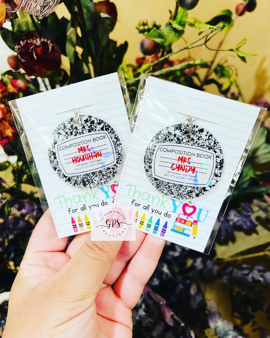 Personalized Teacher Composition Keychain, Teacher Appreciation Week ...