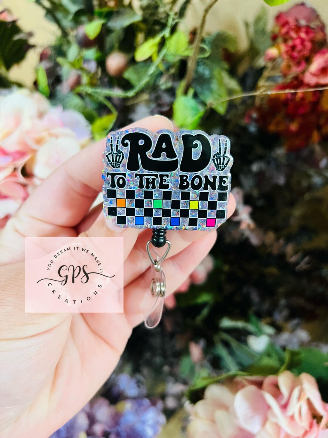 Rad to the Bone Badge Reel, X-ray Tech, Rad Tech Badge Reel, Radiology ...