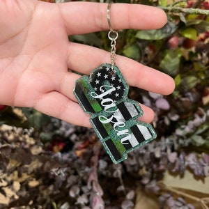 911 First Responder Keychain, Blue Line Police, Red Line Firefighter ...