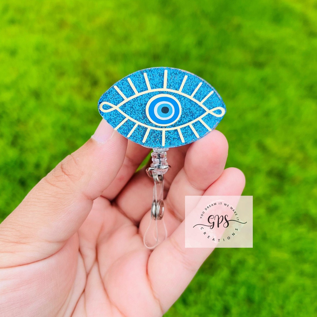 Evil Eye Badge Reel, ID Holder, Medical Badge Reel, Nazar Badge Reel ...