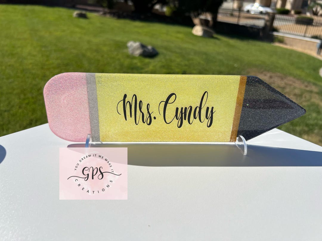Teacher Pencil Name Sign, Custom Teacher Gift, Teacher Appreciation ...