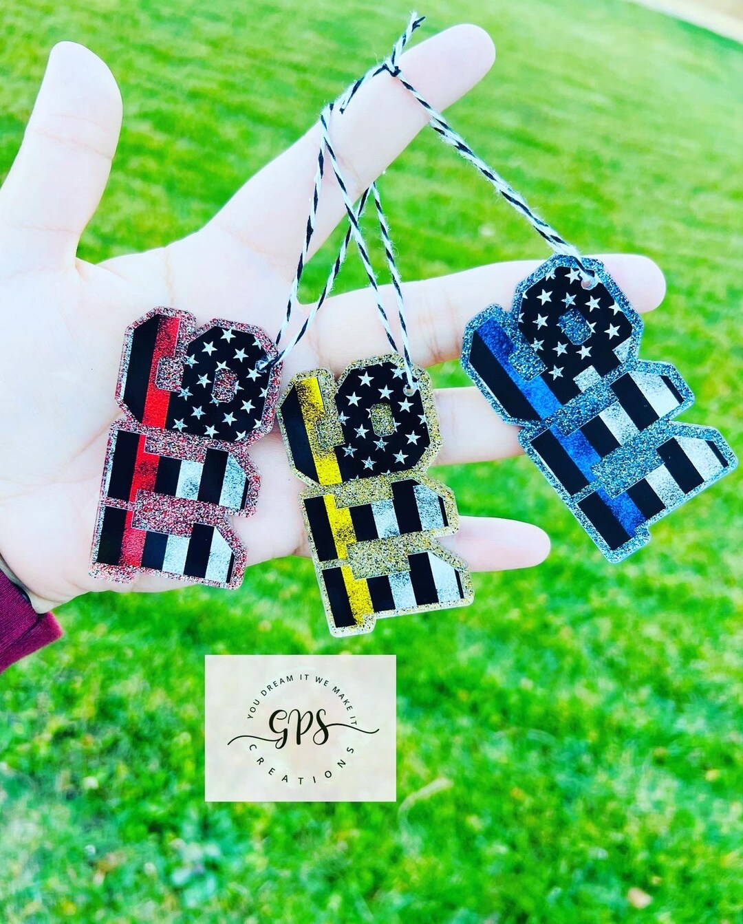 911 First Responder Keepsake Ornament, Blue Line Police, Red Line ...