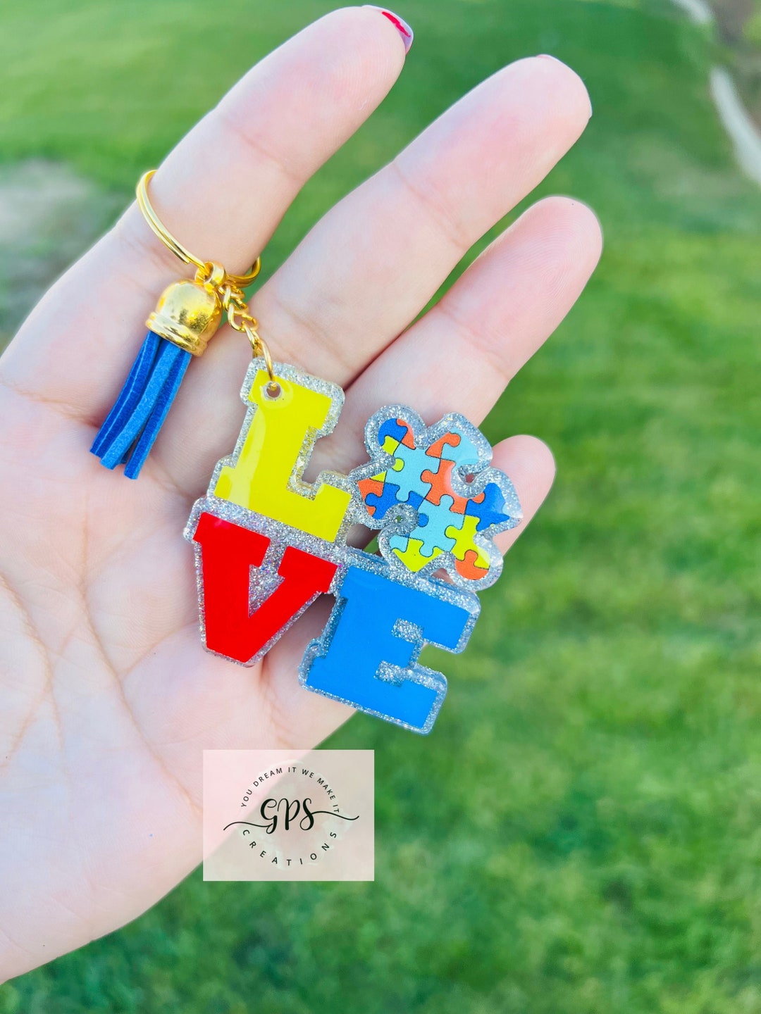 Love Puzzle Autism Keychain, Autism Awareness Keychain, Autism Love ...