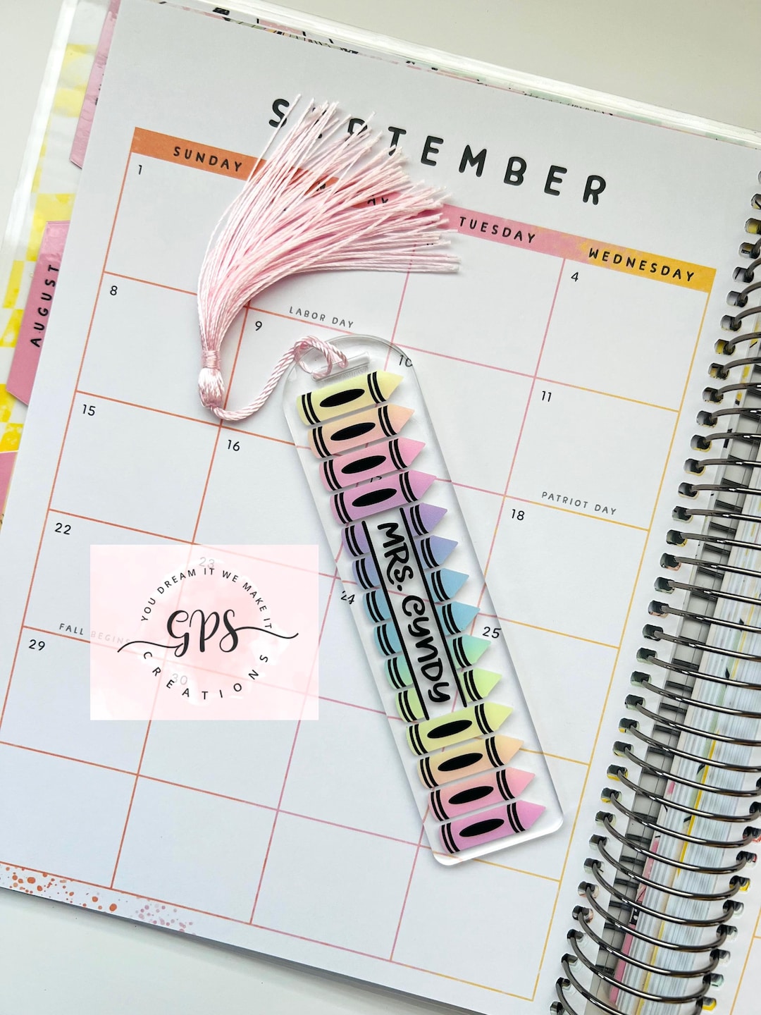 Personalized Crayon Bookmark, Custom Name Bookmark, Teacher ...