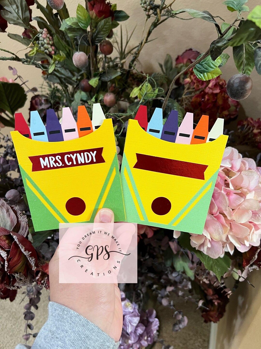 Personalized Crayon Box Gift Card Holder, Teacher Gifts, Teacher ...