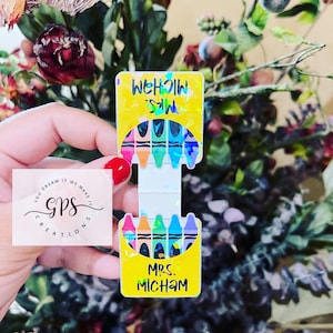 Teacher Crayon Box Magnetic Bookmark, Teacher Appreciation Gift ...