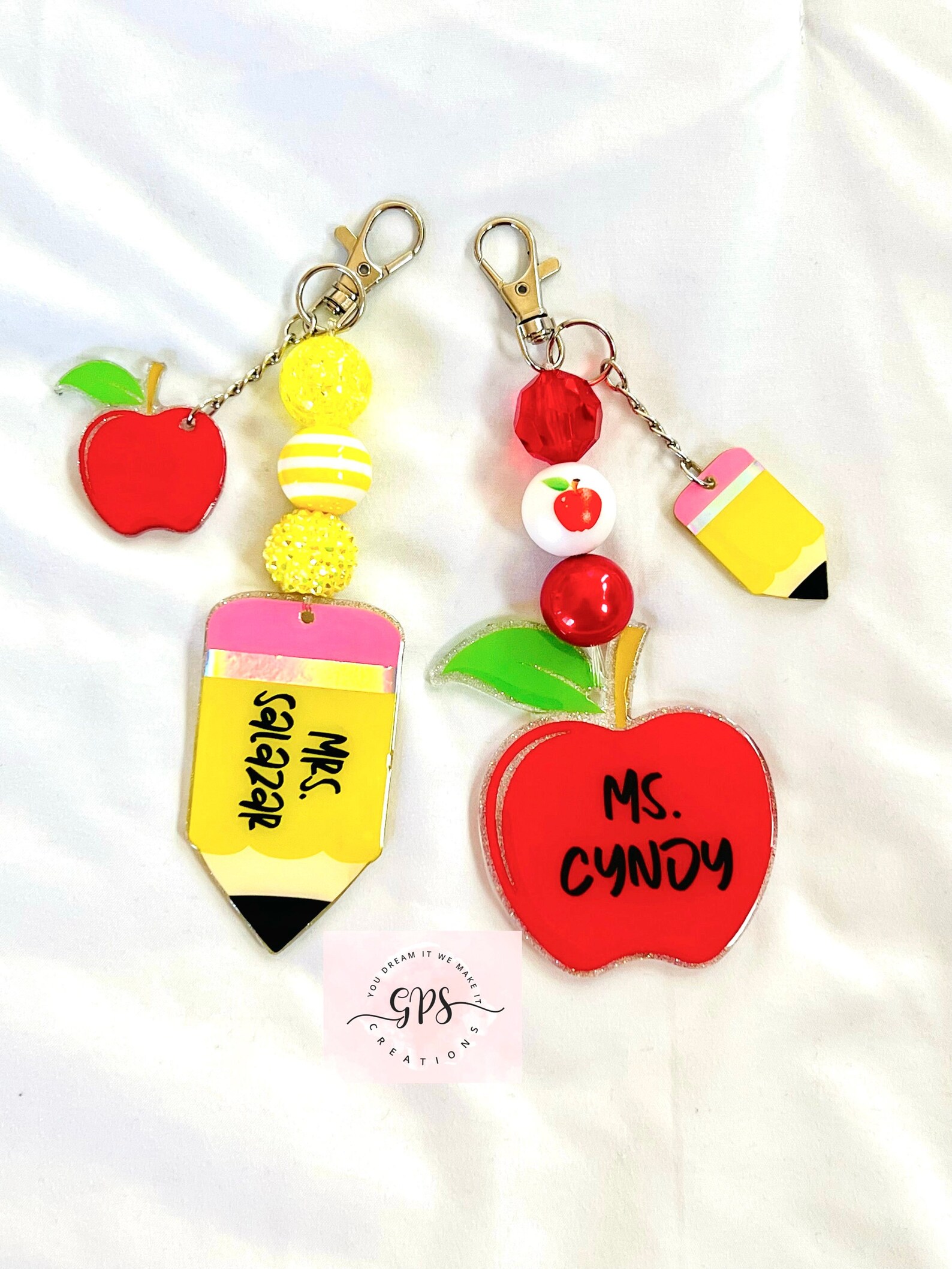 Teacher Beaded Keychain, Teacher Appreciation Gift, Personalized ...