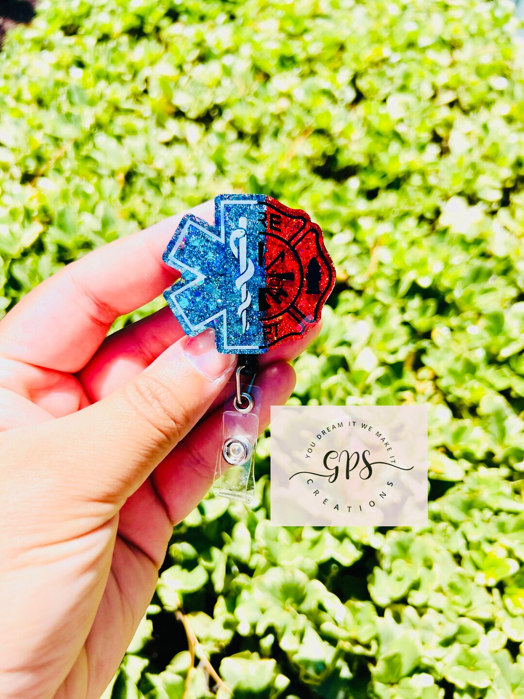 Fire Paramedic Badge Reel, Firefighter, Paramedic, EMS Badge Reel, ID ...