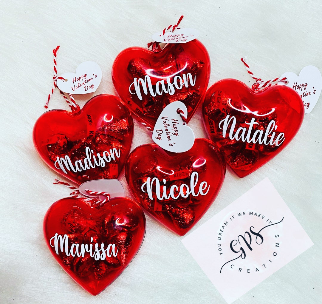Personalized Fillable Heart, Personalized Valentine Favor, Classroom ...