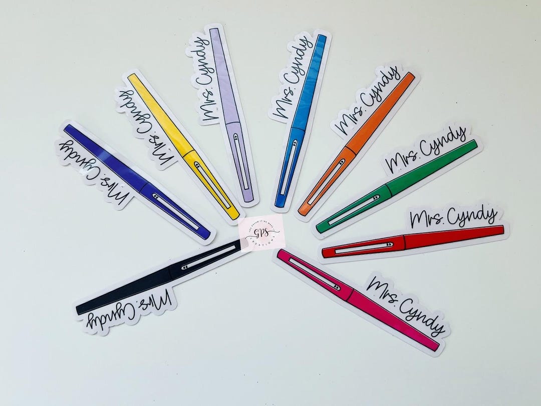 Personalized Flair Pen Stickers, Teacher Stickers, Teacher Appreciation ...
