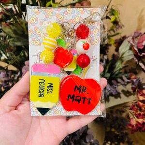 Teacher Beaded Keychain, Teacher Appreciation Gift, Personalized ...