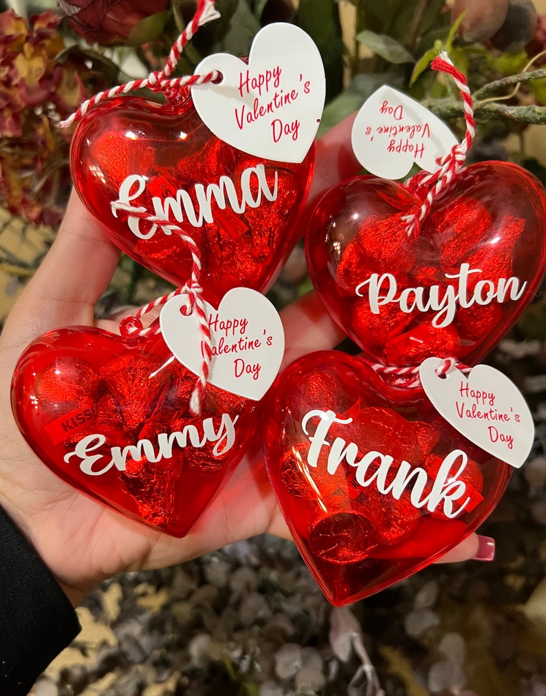 Personalized Fillable Heart, Personalized Valentine Favor, Classroom ...