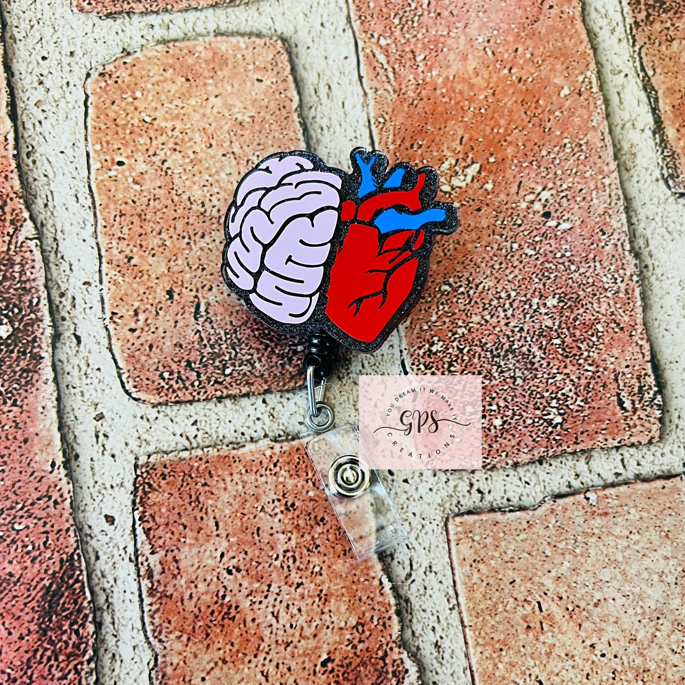 Anatomical Heart & Brain Badge Reel Medical Badge Reel - Etsy
