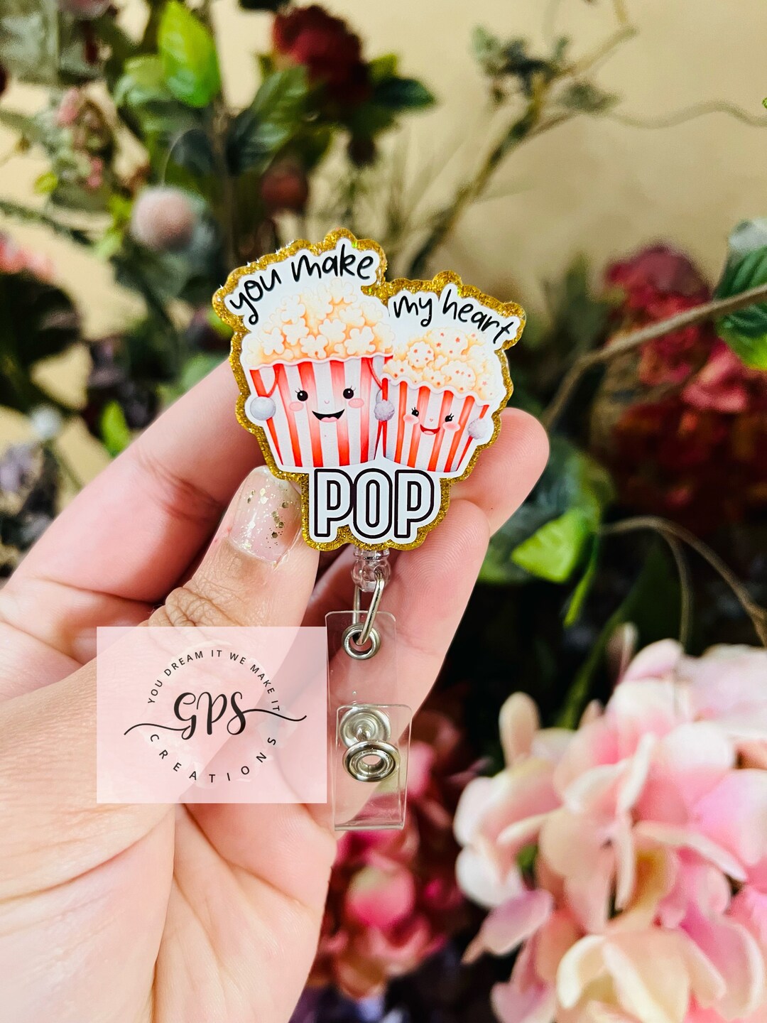 You Make My Heart Pop Badge Reel, Valentines Theme Badge Reel, ID ...