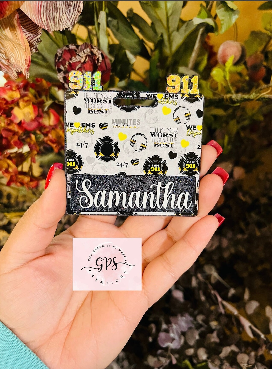 911 Dispatcher Horizontal Badge Buddy, ID Holder, First Responder ...