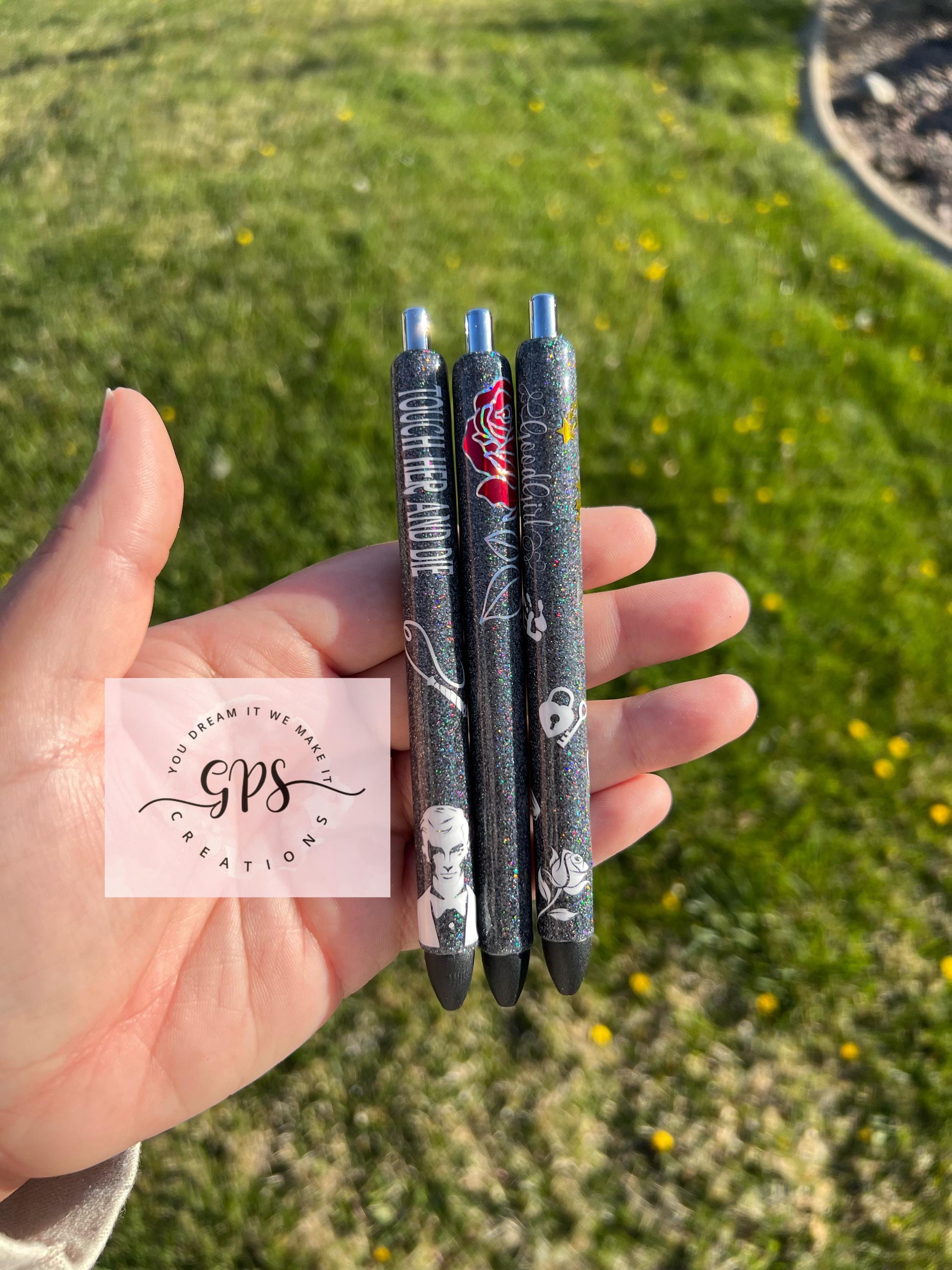 Dark Romance Theme Glitter Pens, Rated R Pens, Book Lover Gift, Pen ...