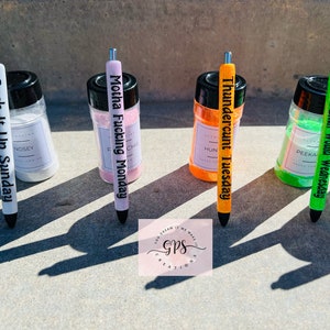 Rated R Pen Set, Seven Days Pens, Glitter Pens, Snarky Pens, Sassy Pens ...