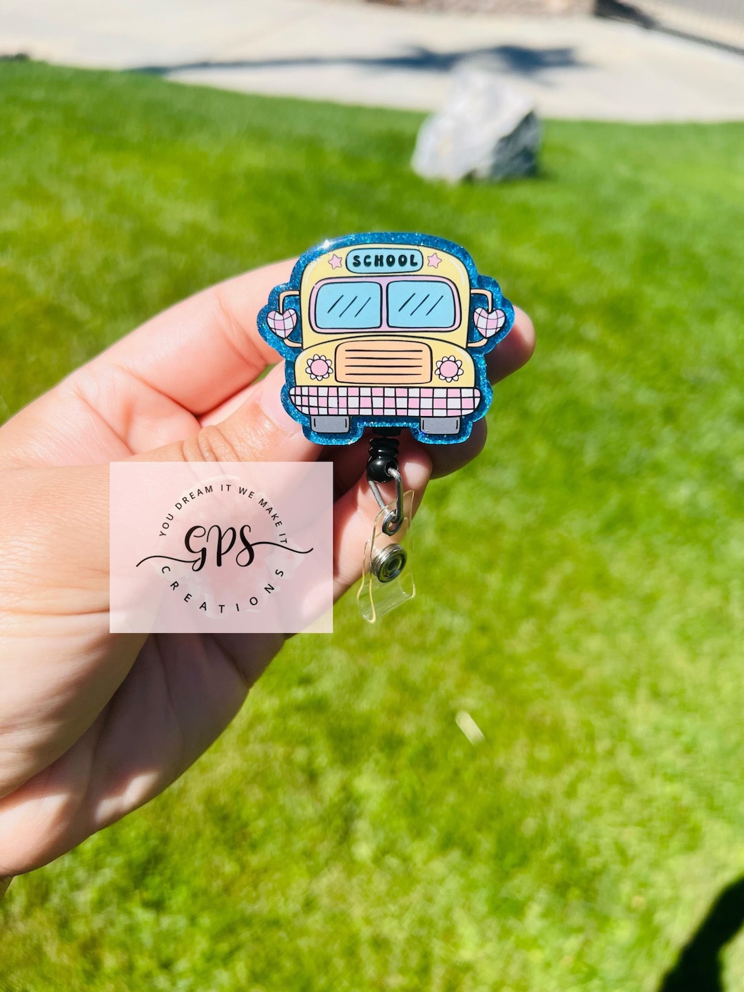 Retro School Bus Badge Reel, Id Holder, Bus Driver Appreciation, Bus ...