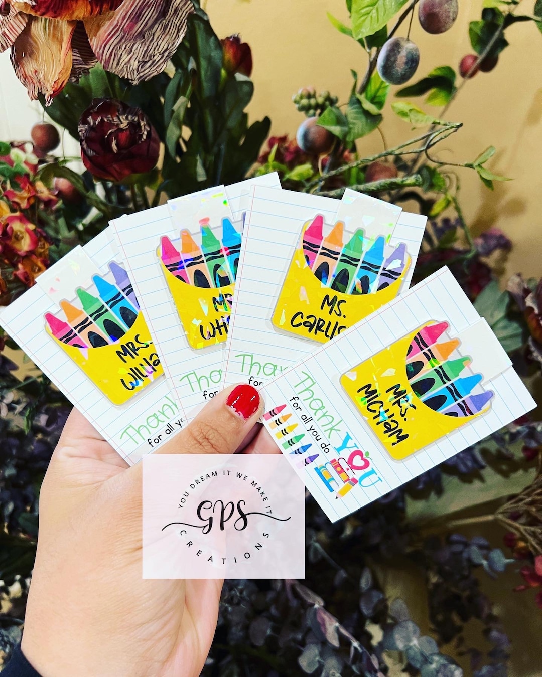 Teacher Crayon Box Magnetic Bookmark, Teacher Appreciation Gift ...