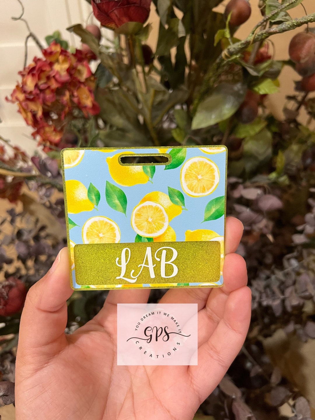 Horizontal Lemon Badge Buddy, Summer Theme Badge Buddy, Lemon Badge ...
