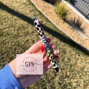 Personalized Pastel Ombre Pens, Coquette Bow Pen, Leopard Pen, Cow ...