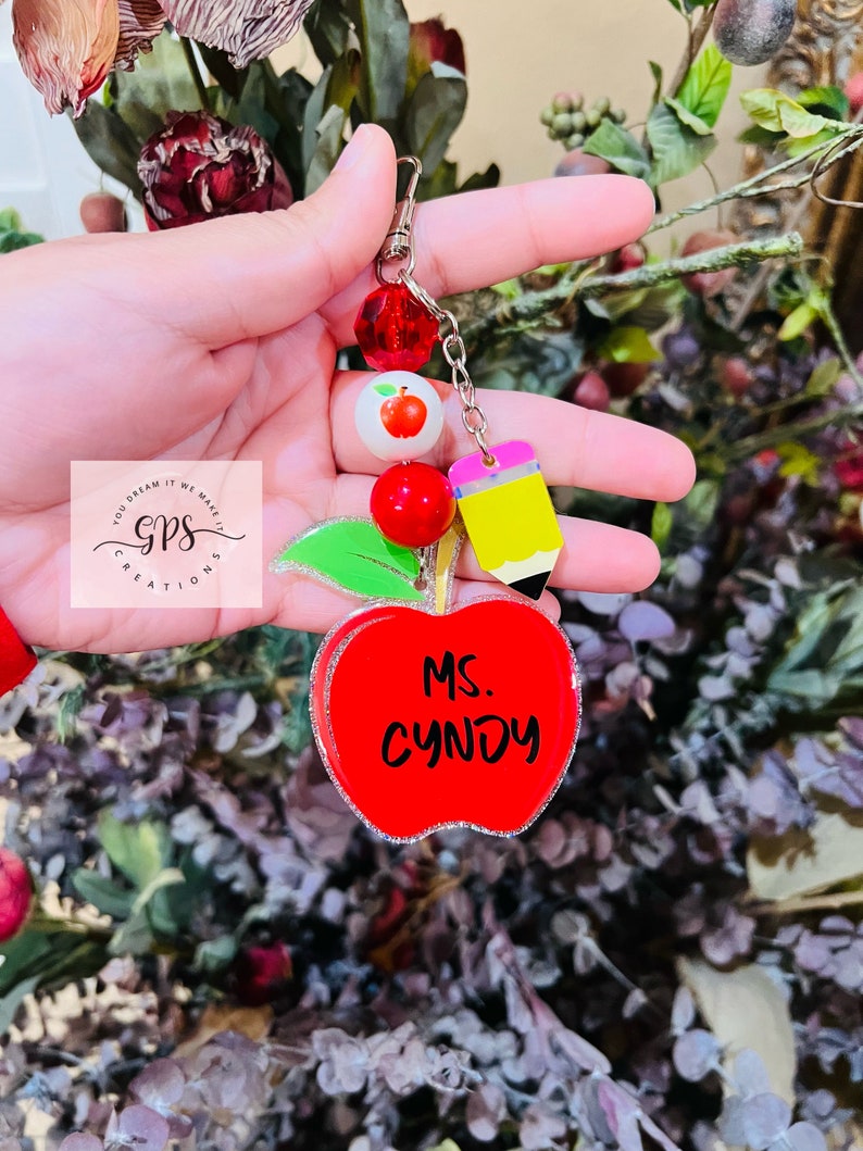 Teacher Beaded Keychain Teacher Appreciation Gift - Etsy