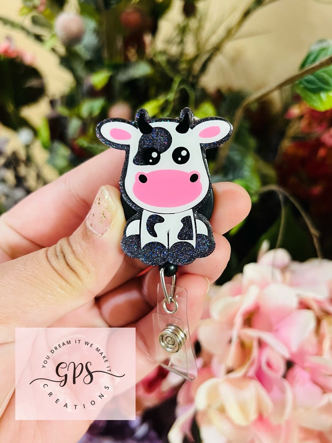 Sitting Baby Cow Badge Reel, ID Holder, Medical Badge Reel, Badge ...