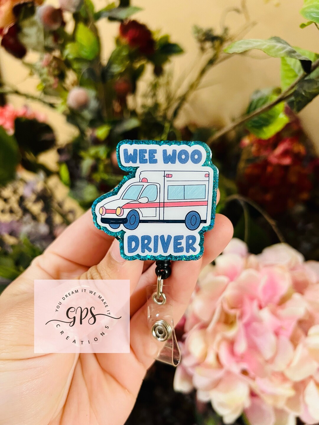 Wee Woo Ambulance Driver Badge Reel, EMS Badge Reel, Ambulance, ID ...